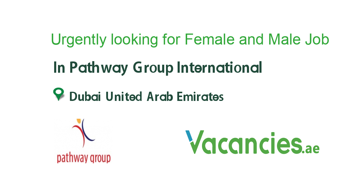 Urgently looking for Female and Male Cleaners job in Pathway Group ...