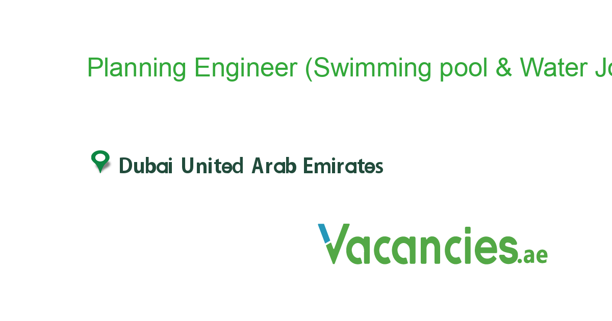 Planning Engineer (Swimming pool & Water Feature expertise) job in in ...